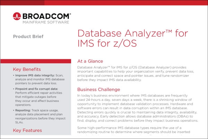 Database Analyzer™ for IMS for z/OS