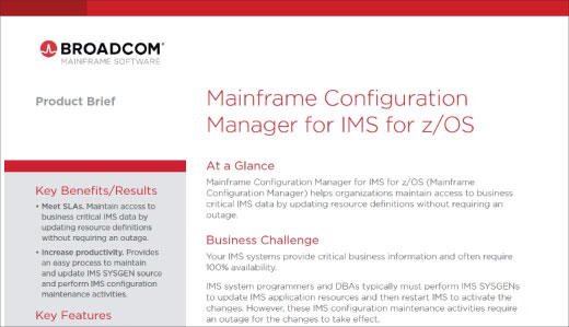 Mainframe Configuration Manager for IMS for z/OS