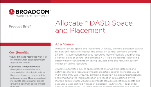 Allocate™ DASD Space & Replacement